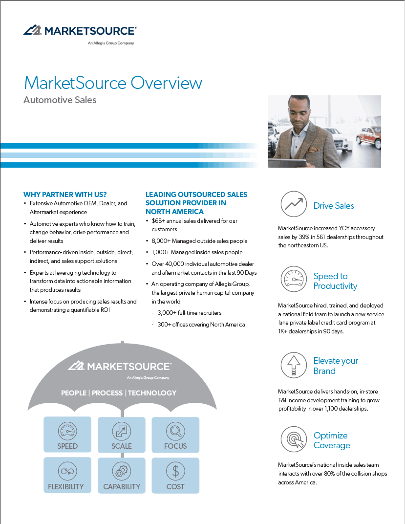 MarketSource Automotive Information Sheet - MarketSource